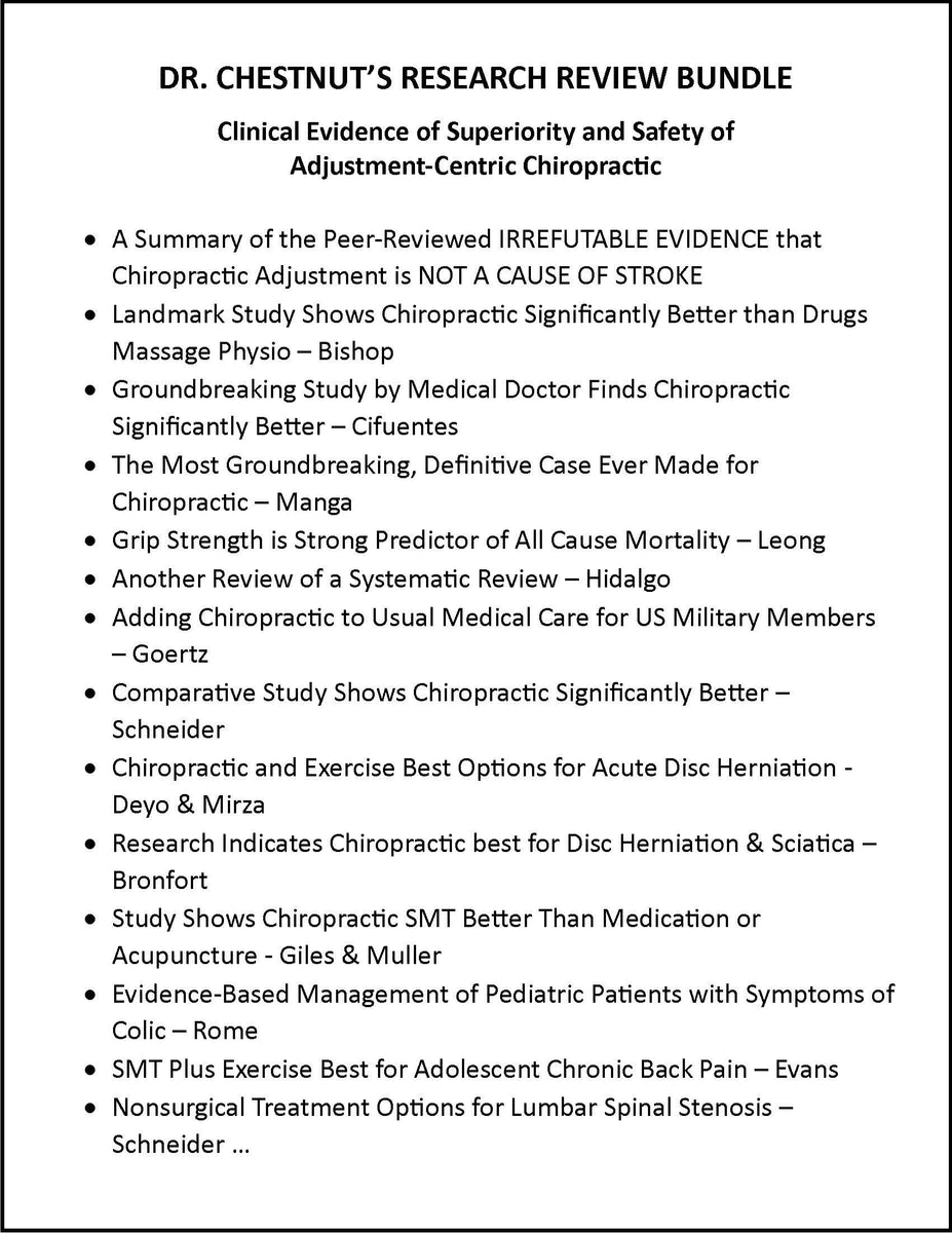 Dr. Chestnut's Research Review for Doctors and Staff - BACK ISSUE BUND ...