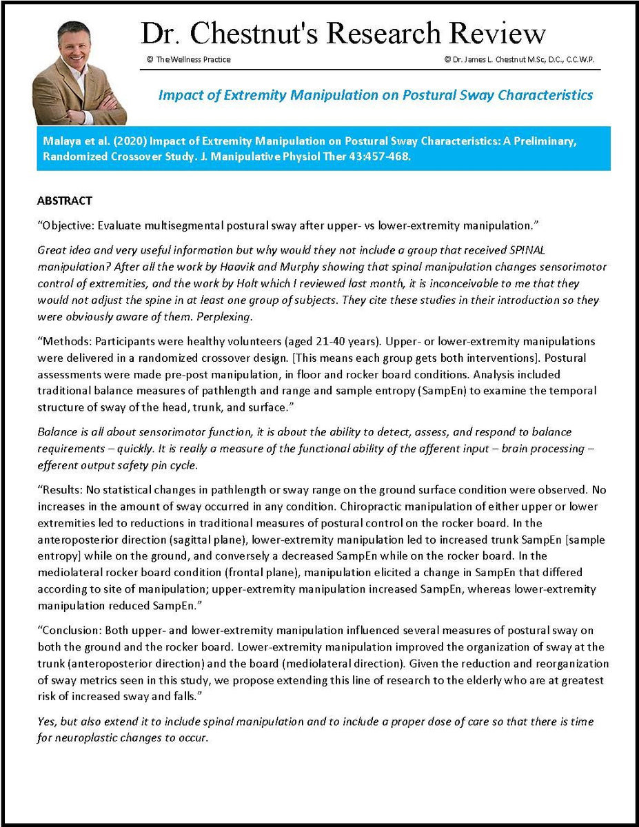 Impact of Extremity Manipulation on Postural Sway Characteristics - Ma ...